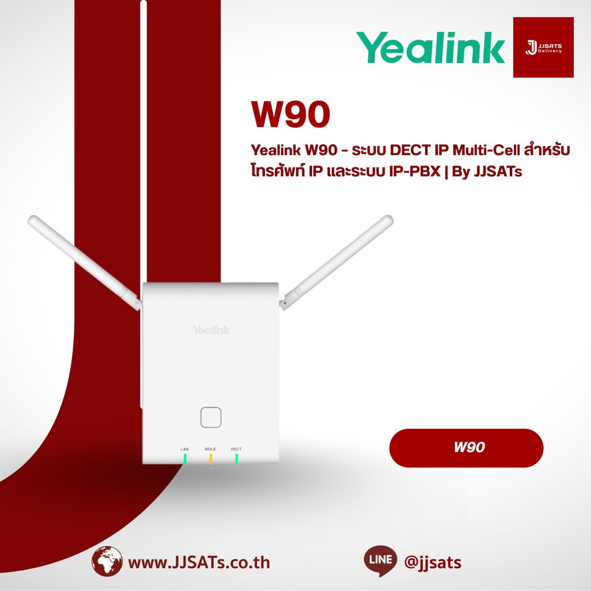 Yealink W90 – DECT IP Multi-Cell System สำหรับโทรศัพท์ IP และโซลูชัน IP-PBX - jjsats