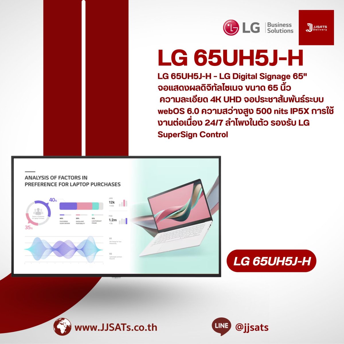 LG 65UH5J-H – จอ Digital Signage 65 นิ้ว 4K UHD | 65-Inch 4K UHD Digital Signage | By JJSAT - jjsats
