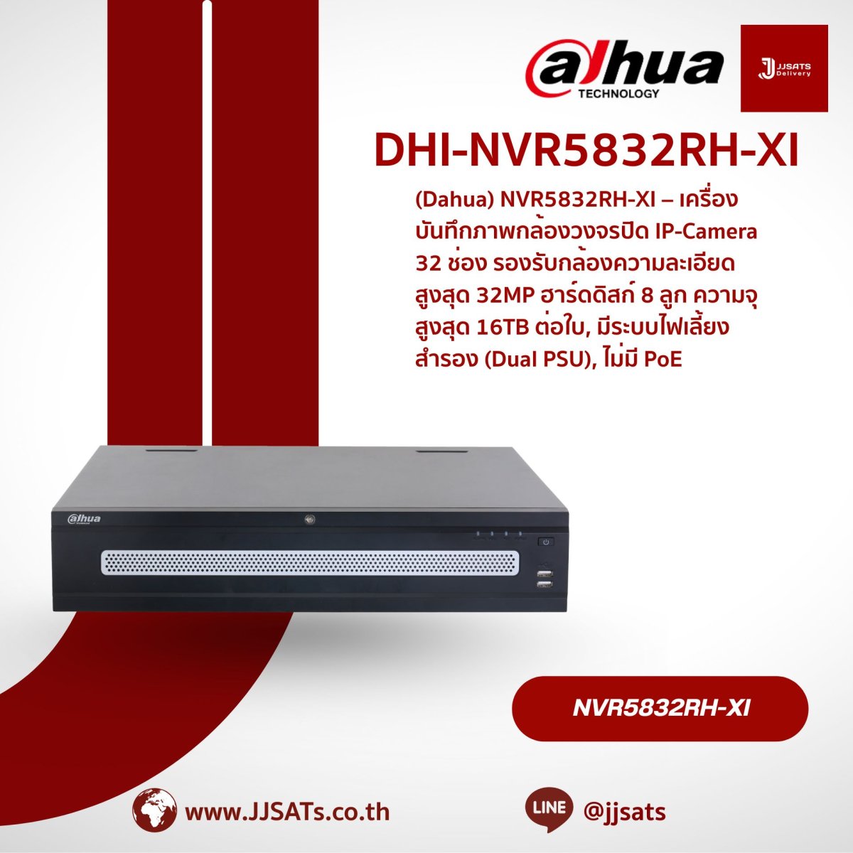 Dahua NVR5832RH-XI WizMind Network Video Recorder | 32-Channel, 32MP Max Resolution, AI Support ...