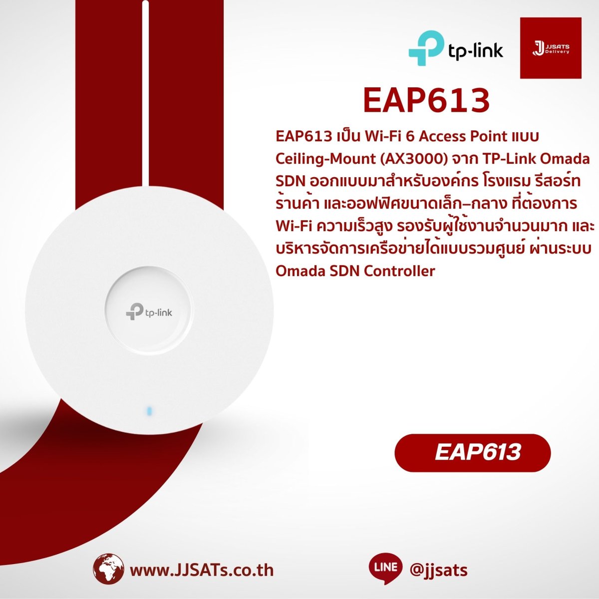 Access Point (AP) | TP-Link | EAP613 | AX1800, WiFi 6, Dual-Band, Omada ...