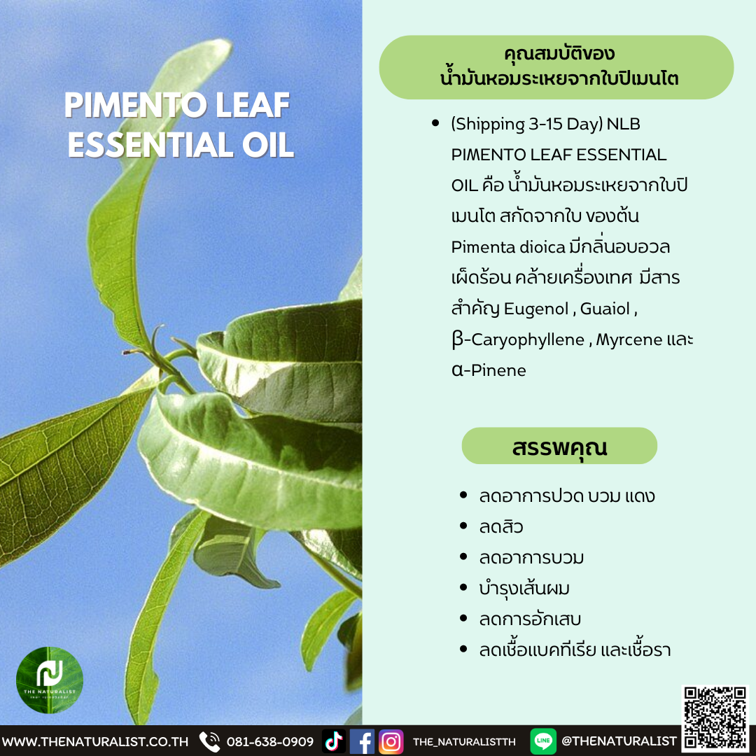 น้ำมันหอมระเหยจากใบปิเมนโต-PIMENTO LEAF ESSENTIAL OIL