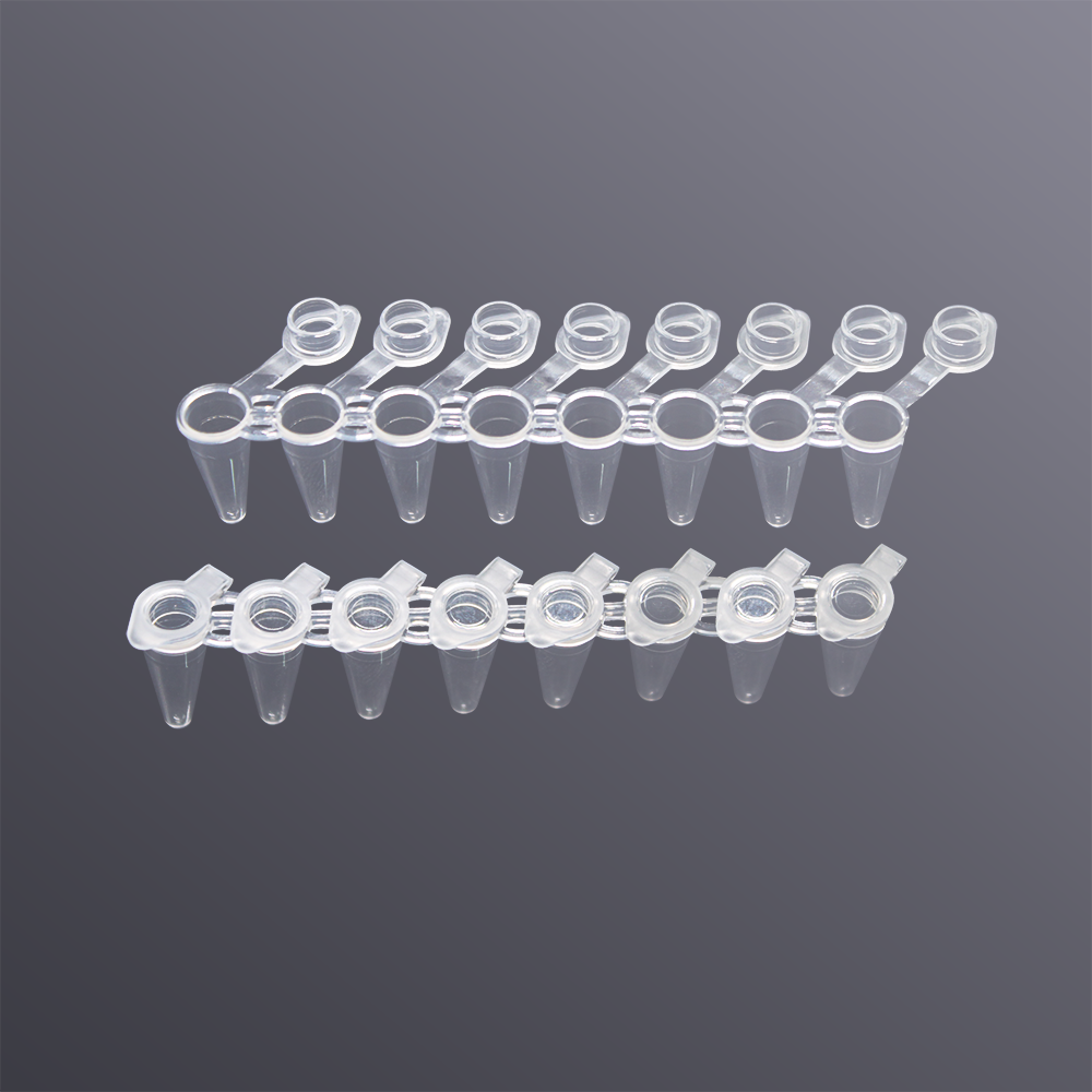 8 Strip Tubes with attached cap, clear tubes - smartscience