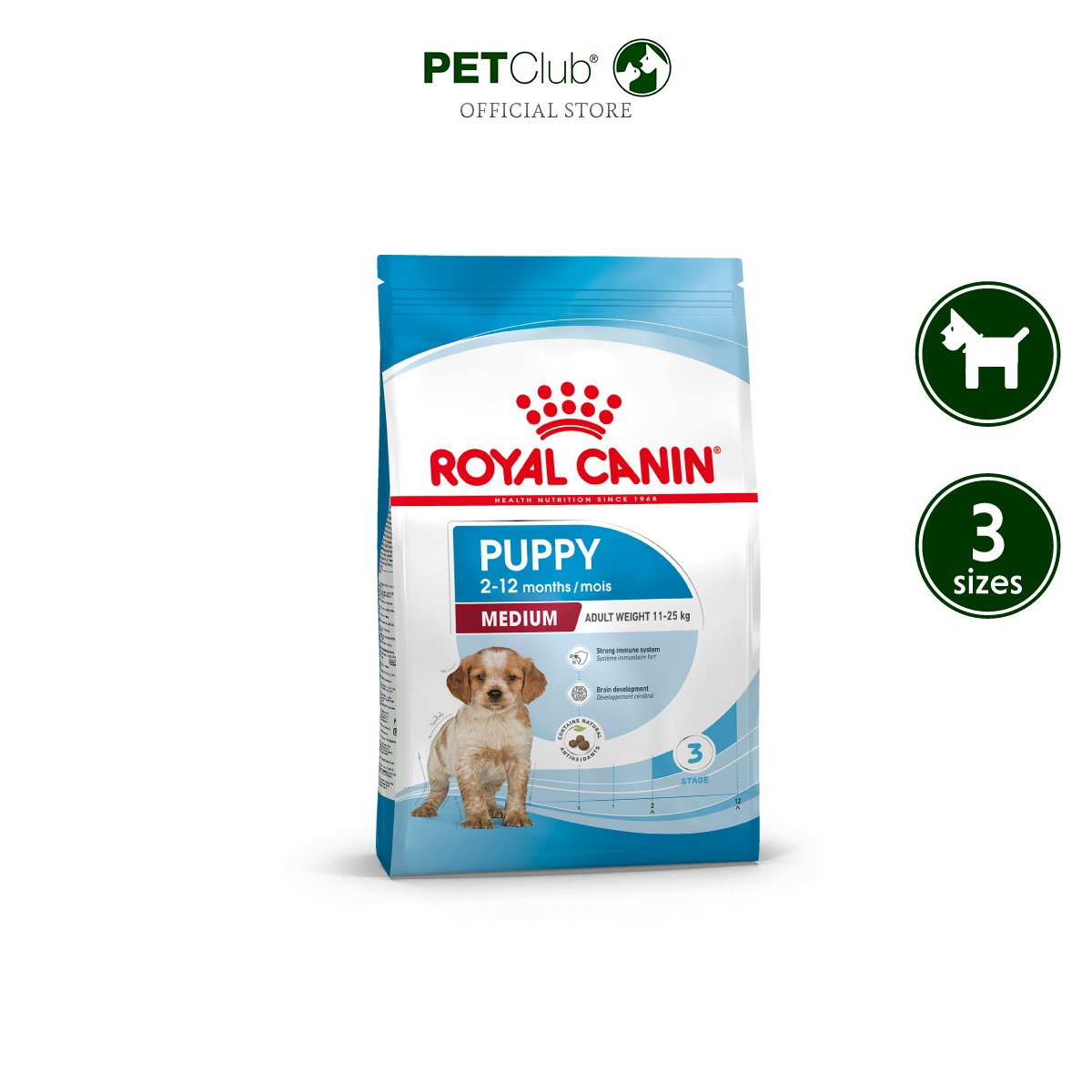 Royal Canin Medium Puppy - ลูกสุนัข พันธุ์กลาง อายุ 2 - 12 เดือน [1kg ...