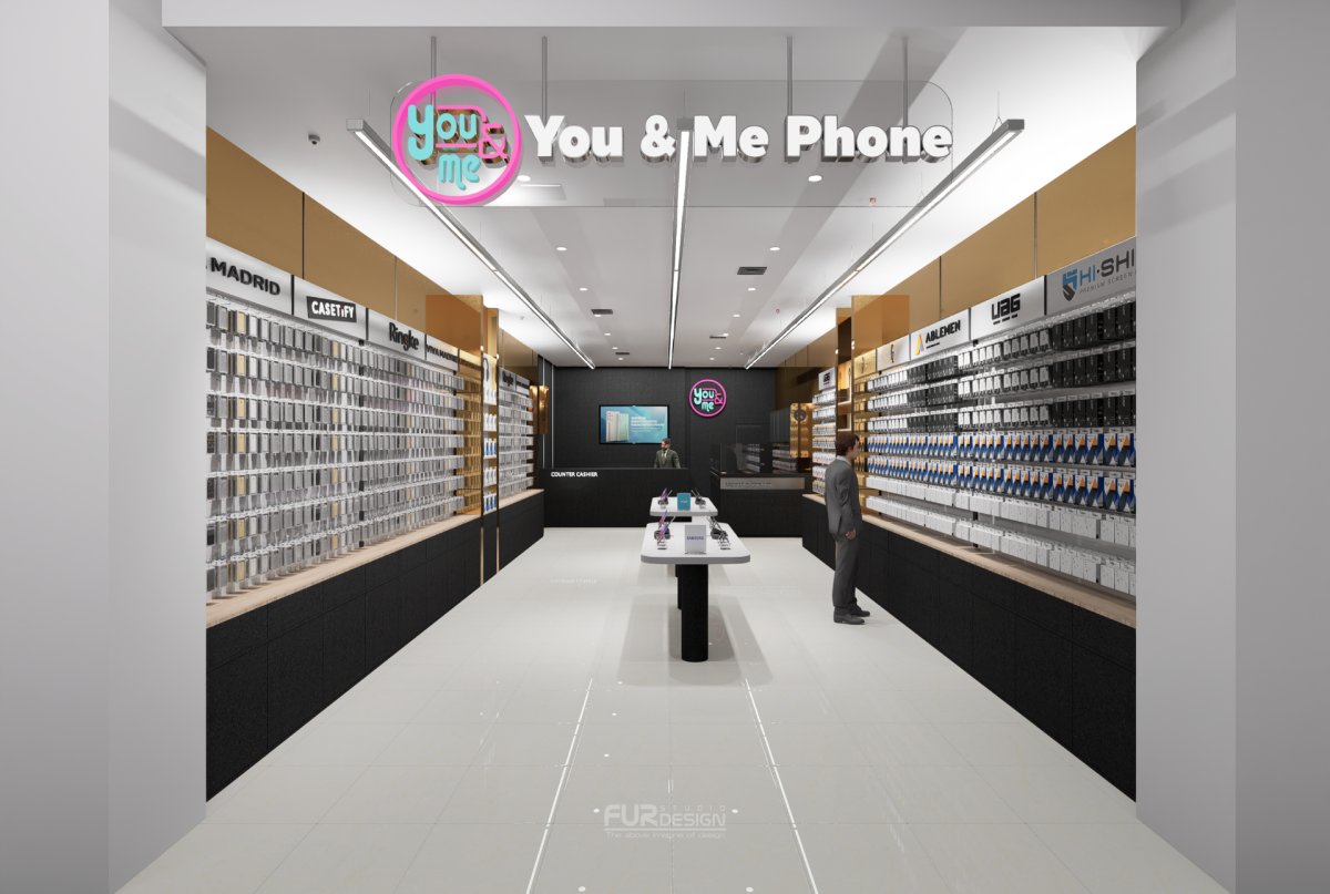 ออกแบบ ผลิต และติดตั้งร้าน : ร้าน You & Me Phone แฟชั่นไอซ์แลนด์ กทม.