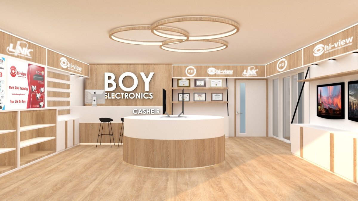 ออกแบบ ผลิต และติดตั้งร้าน : ร้าน Boy Electronic จ.ตราด