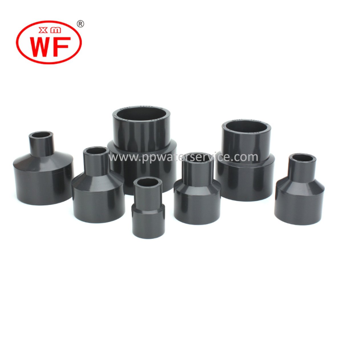 Round reducing coupling WF UPVC ANSI 1-1/4" reducing 3/4" - ppwaterservice