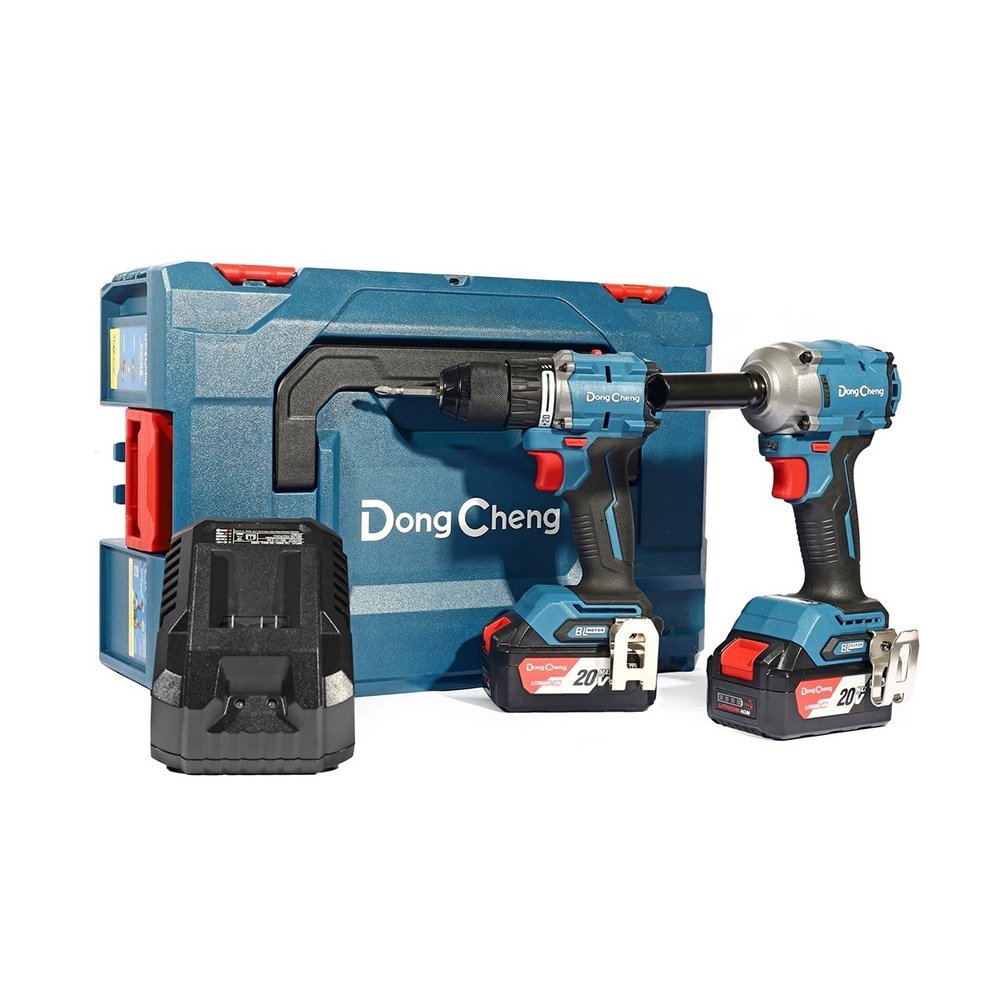 DONG CHENG ชุด COMBO สว่านกระแทก+บล็อกกระแทกไร้สาย DCKIT28