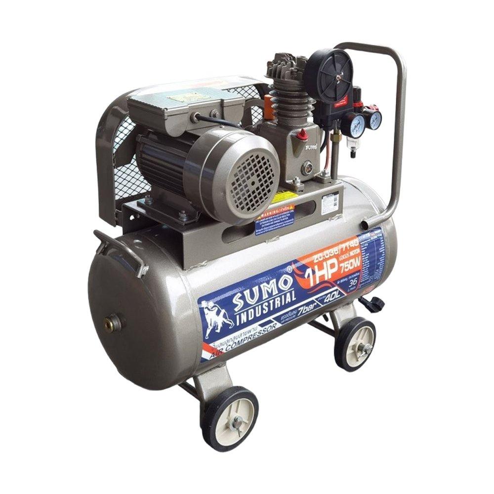 SUMO ปั๊มลมสายพาน 1 HP 40 ลิตร รุ่น Z0.036/7T40