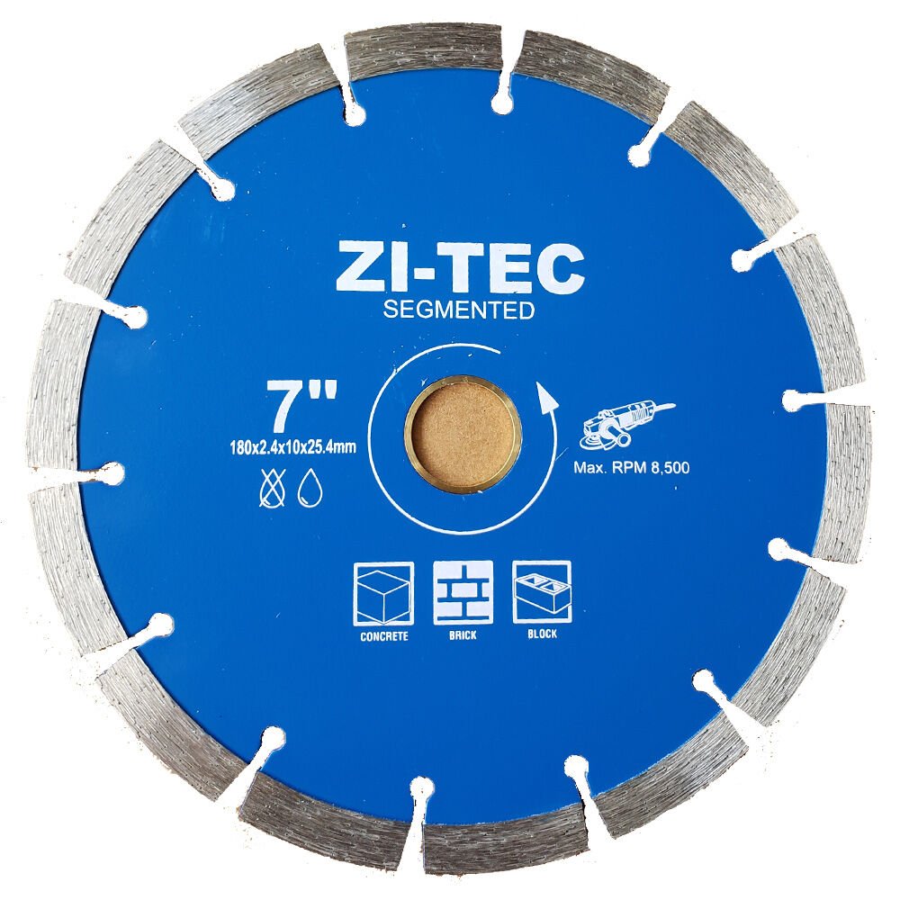 ZI-TEC ZI Segmented DIAMOND BLADE 7" ใบเพชรตัดคอนกรีต 7 นิ้ว - tp-toolsshop