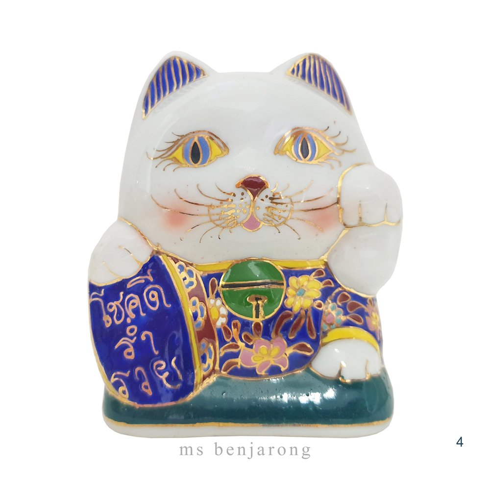 แมวกวักเบญจรงค์ Maneki Cat | Benjarong