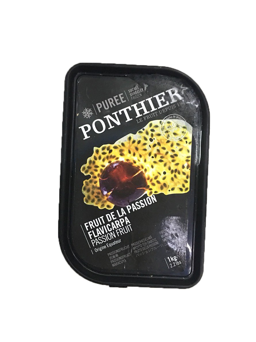 Frozen Passion Fruit puree Ponthier brand 1 kg - bakeryland