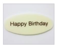 FDEC1413WB : 3x7cm Oval "Happy Birthday" 20 pcs Standard Logo WhiteCom ...