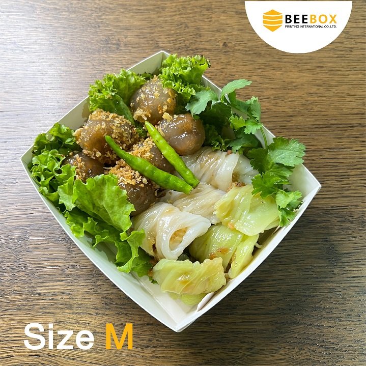 ถาดรองอาหาร ไซส์กลาง (M) เหมาะใส่ของทอด จัดชิม - beeboxpp