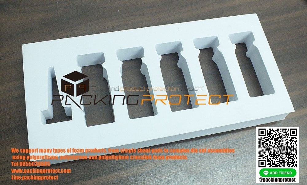 โฟมspongสีขาวสำหรับกันกระแทกสำหรับขวดแก้วผลิตภัณฑ์เซรั่ม