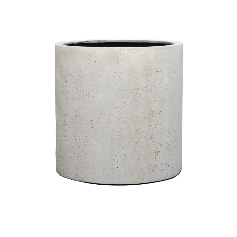 Cylinder antique concrete 55 x 55 cm. white - M S Natural Design