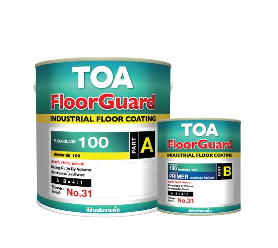 ทีโอเอ ฟลอร์การ์ด 100 สีทับหน้าอีพ็อกซี่ฟิล์มบาง 2 ส่วน - kyipaint