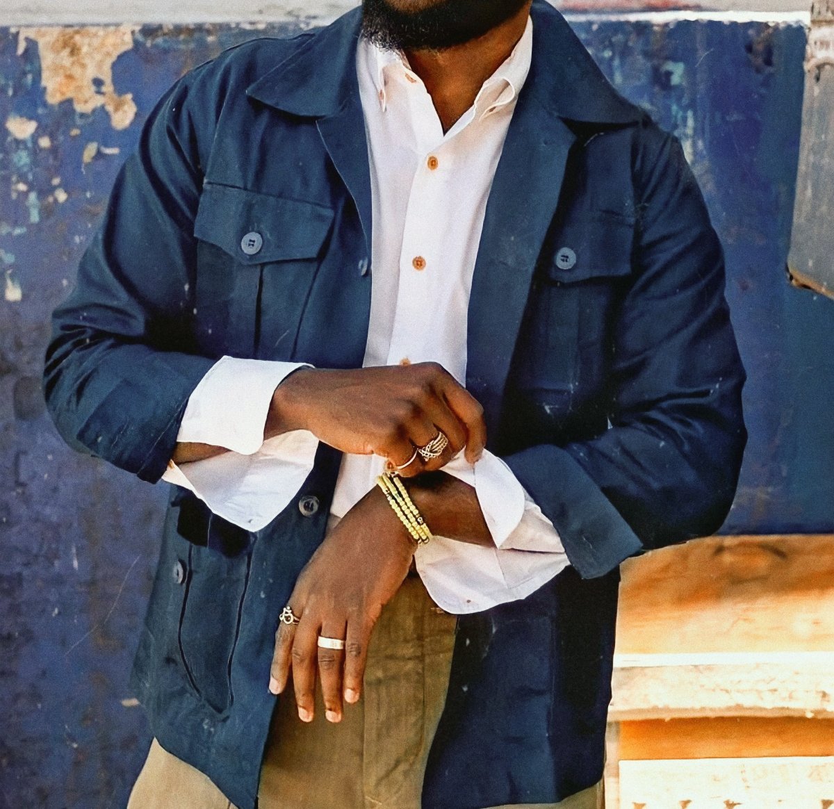 SAFARI JACKET (navy) - phumm