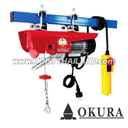E-OK-PA3-400HS (200 กก.) รอกสลิงไฟฟ้า SINGLE HOOK OKURA - hoistthailand