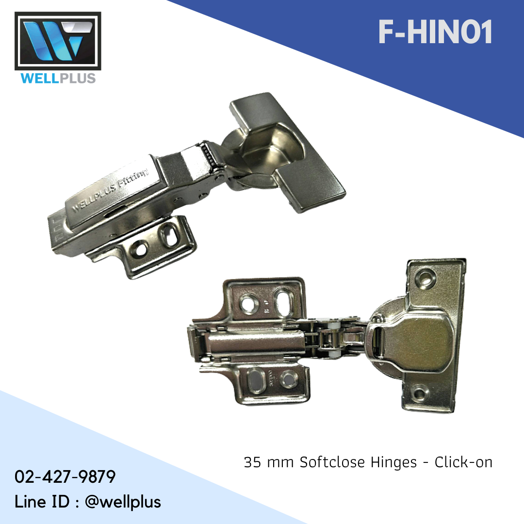 บานพับ Softclose 2D 35 mm Softclose Hinges - Click-on - wellplusfitting