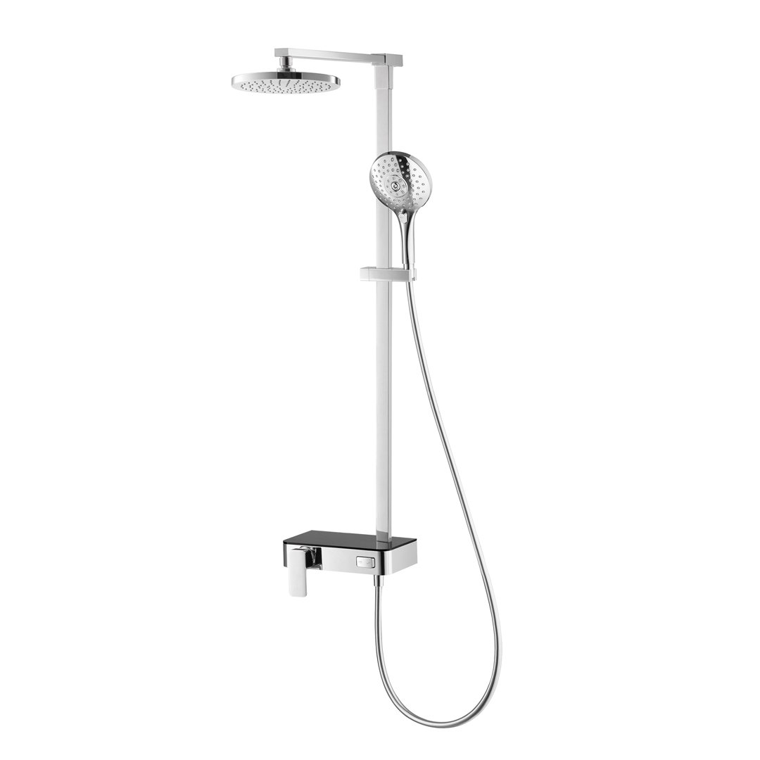 CT2240W ก๊อกผสมยืนอาบ พร้อมฝักบัวสายอ่อน ฝักบัวก้านแข็ง และชั้นวางของ ...
