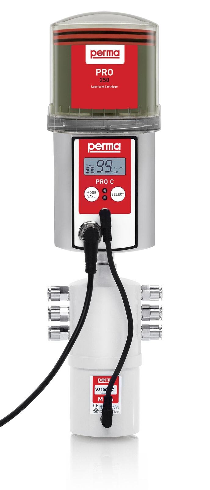 เครื่องจ่ายสารหล่อลื่นอัตโนมัติแบบหลายจุด พร้อมแหล่งจ่ายไฟภายนอก - mplustech