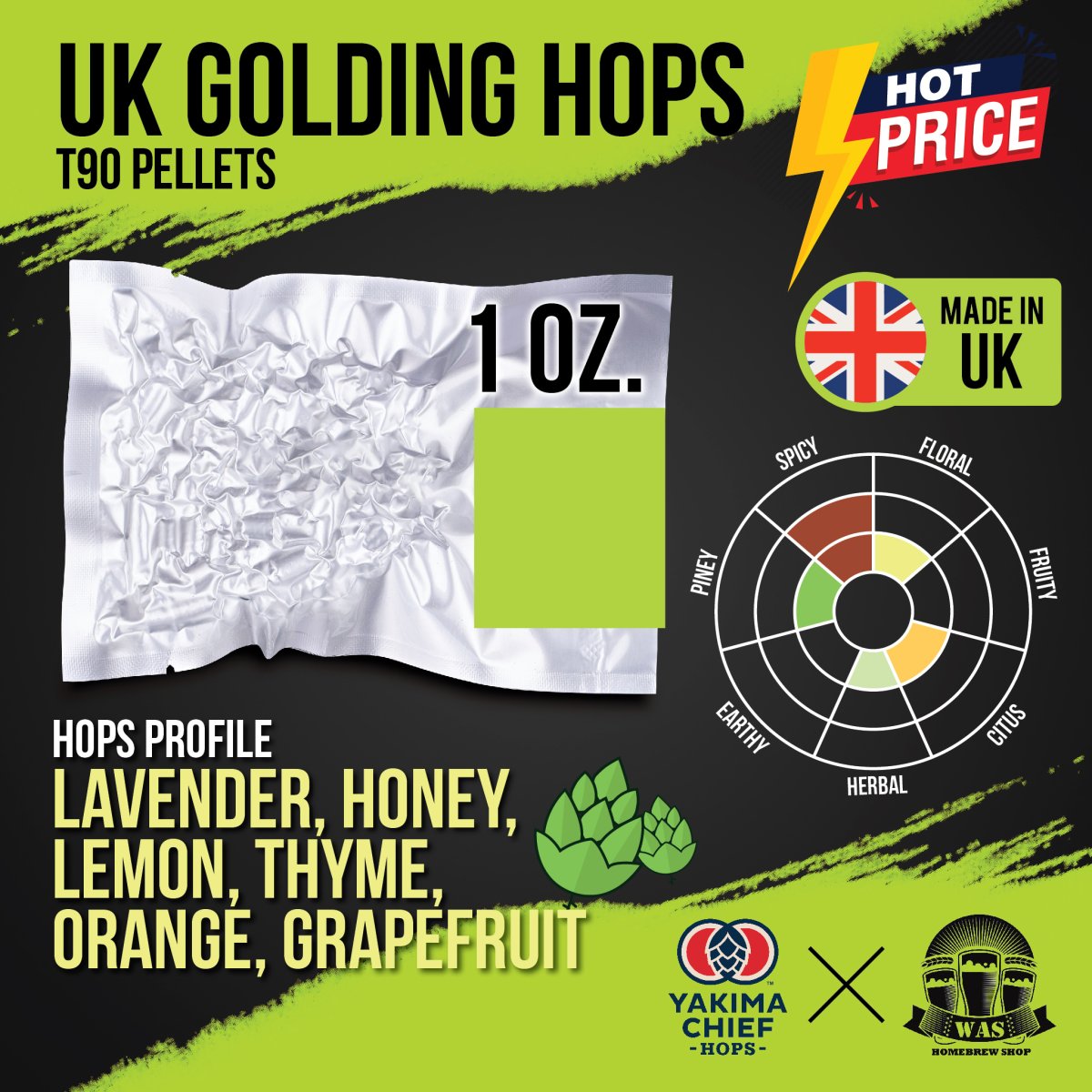 UK Golding Hops Pallets 1 Oz