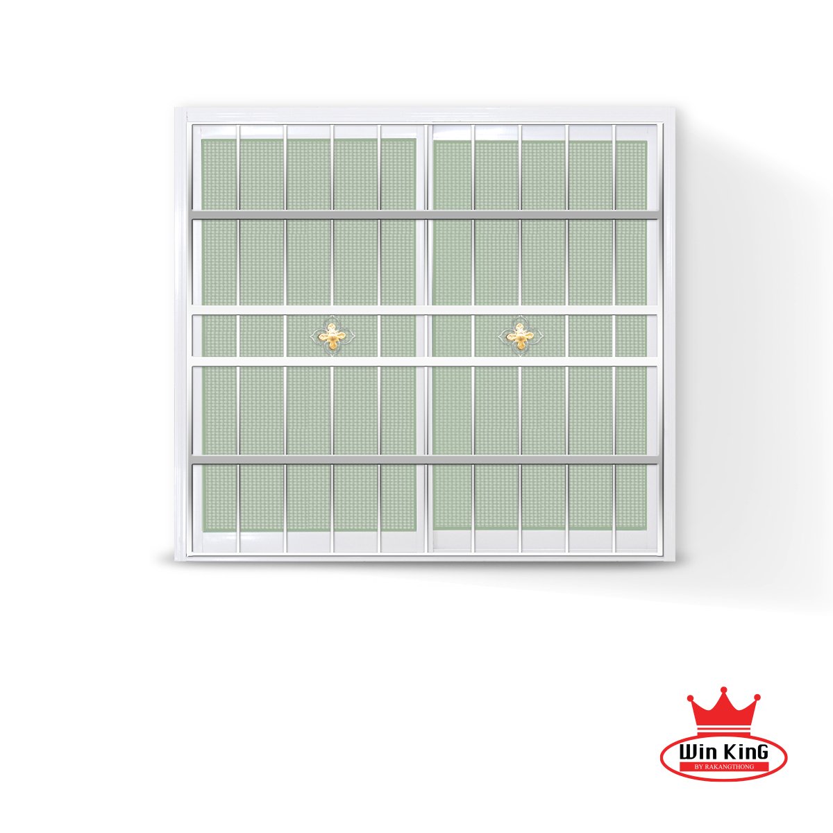 White Winking Wrought Stainless Steel Sliding Aluminum Window