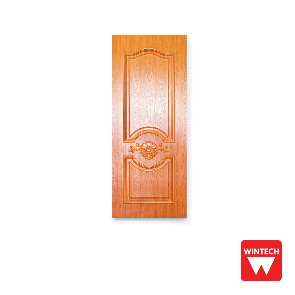 PVC Solid Door, Mullion with Red Oak Pattern, Wintech - rakangthonggroup