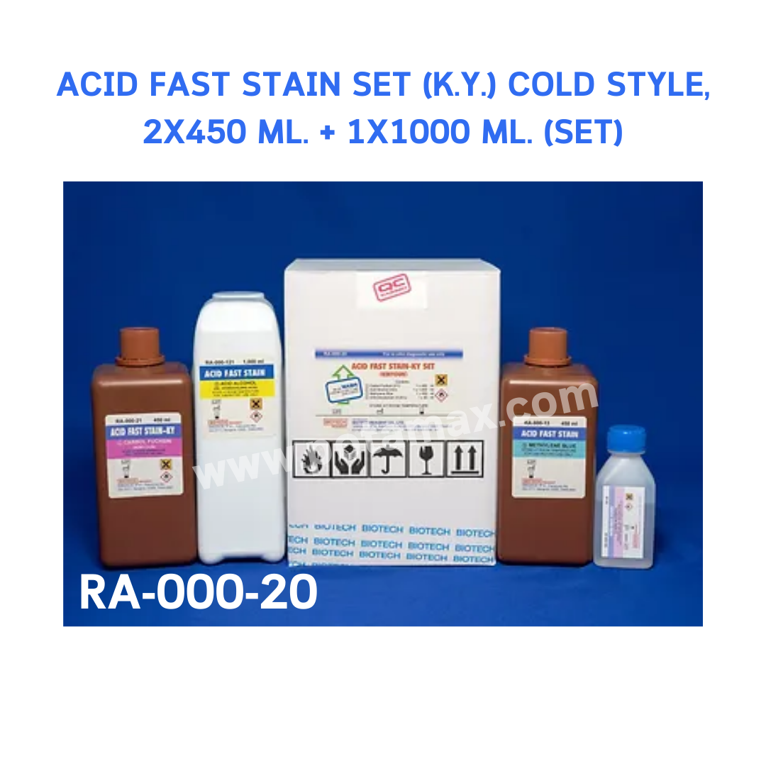 สีย้อม ACID FAST STAIN SET (K.Y.) COLD STYLE, 2X450 ML. + 1X1000 ML ...