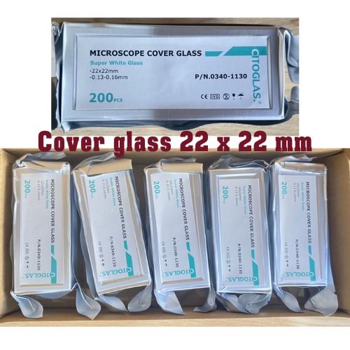 กระจกปิดสไลด์ Citoglas Microscope Cover Clear Glass 22mm x 22mm