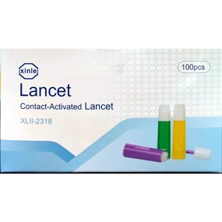 เข็มเจาะเลือดปลายนิ้ว Safety Lancet 23G (100ชิ้น/กล่อง) ยี่ห้อ XINLE