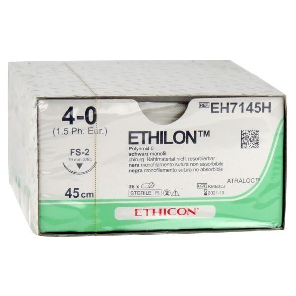 Ethilon II usp 4-0 45cm FS-2 black EH7145H (36ชิ้น/กล่อง) - jetmt