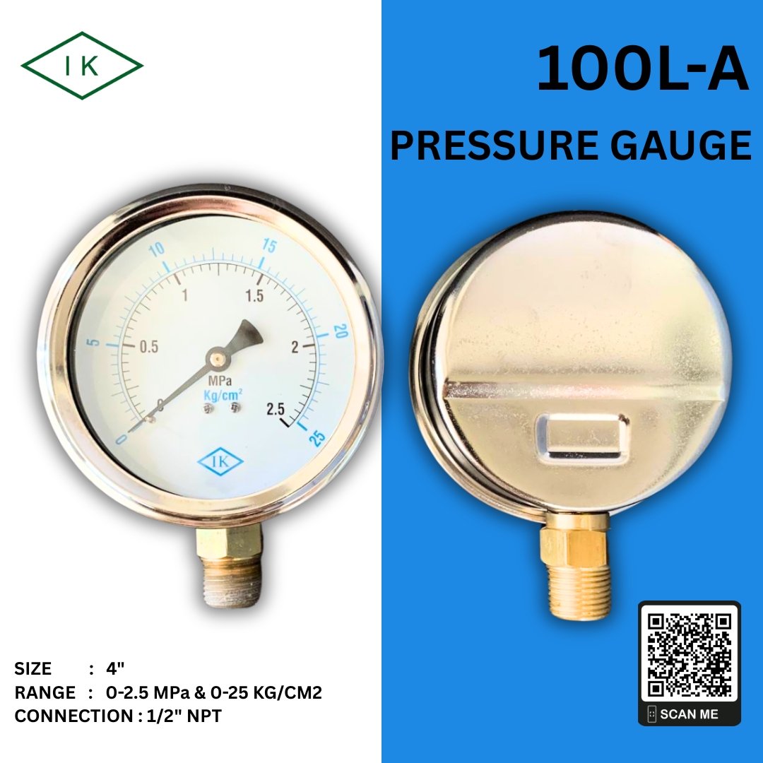 "IK" Pressure Gauge 0-2.5 MPA & 0-25 KG/CM2
