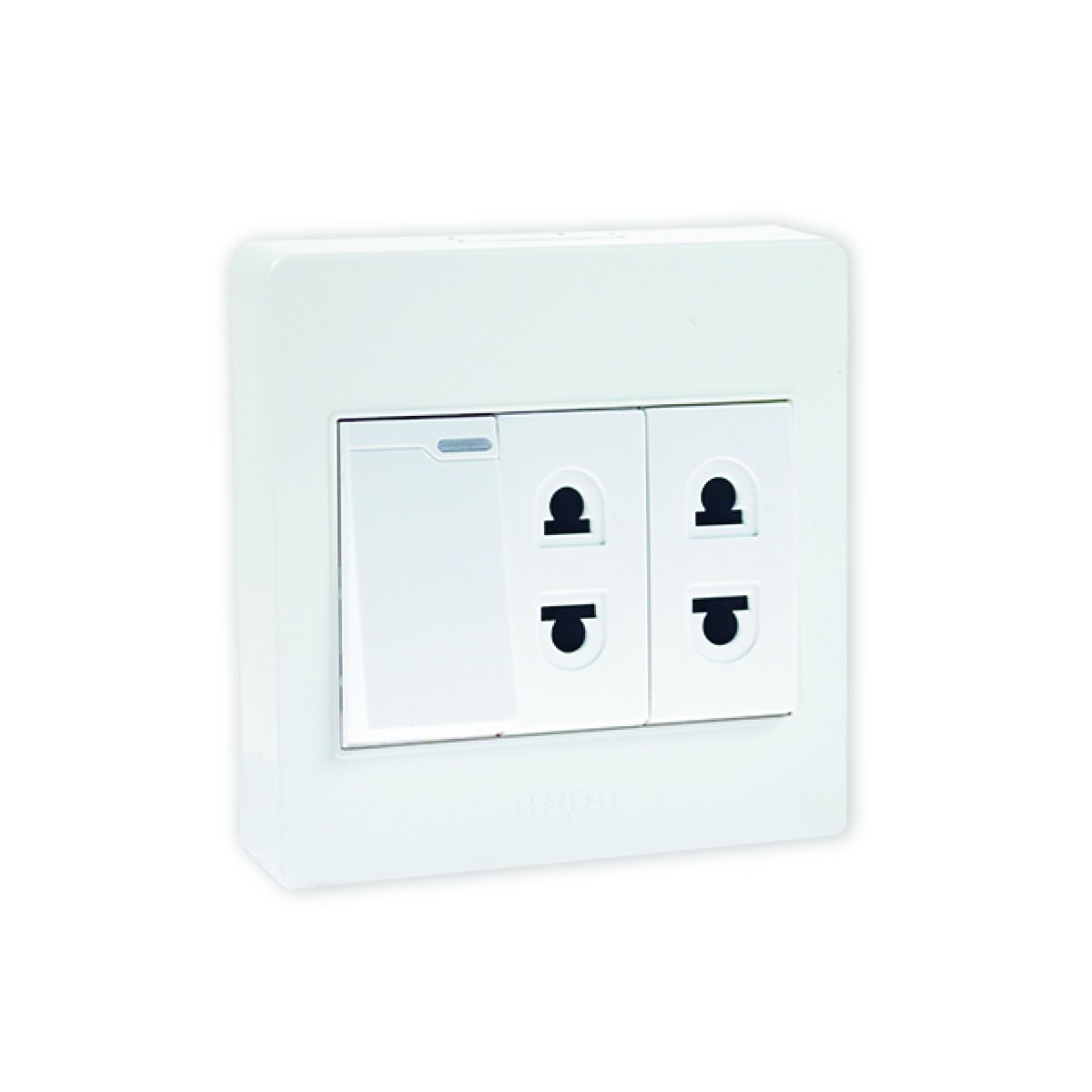 Duplex Euro-American Socket with 1 Gang Switch set