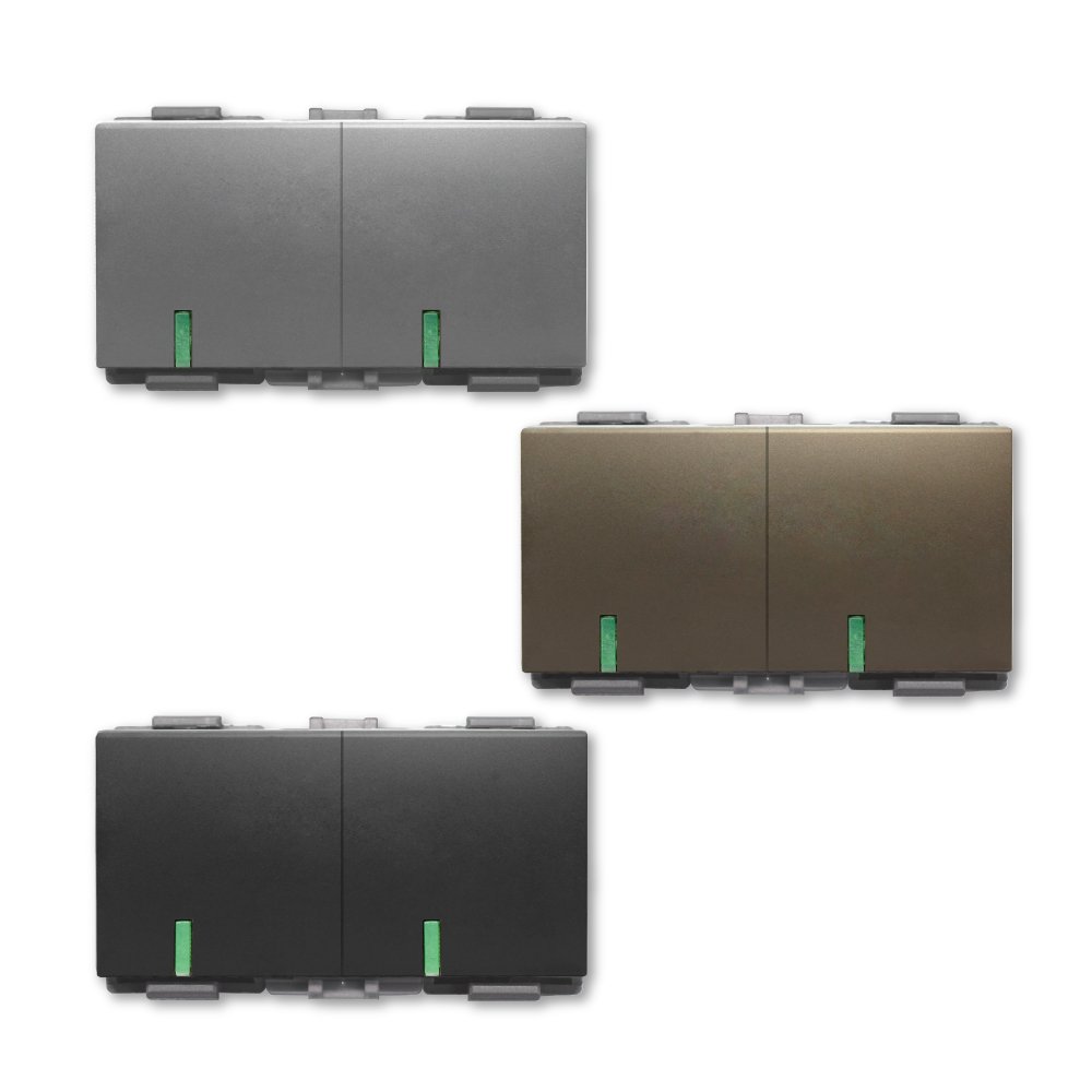 1 Way Switch with Fluorescence 2 Gang Switch 3 Module Quattro Series ...