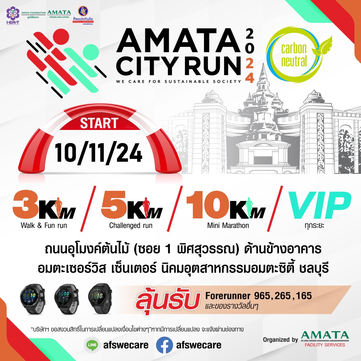 ขอเชิญชวนเข้าร่วมสมัครงานวิ่ง Amata City Run 2024