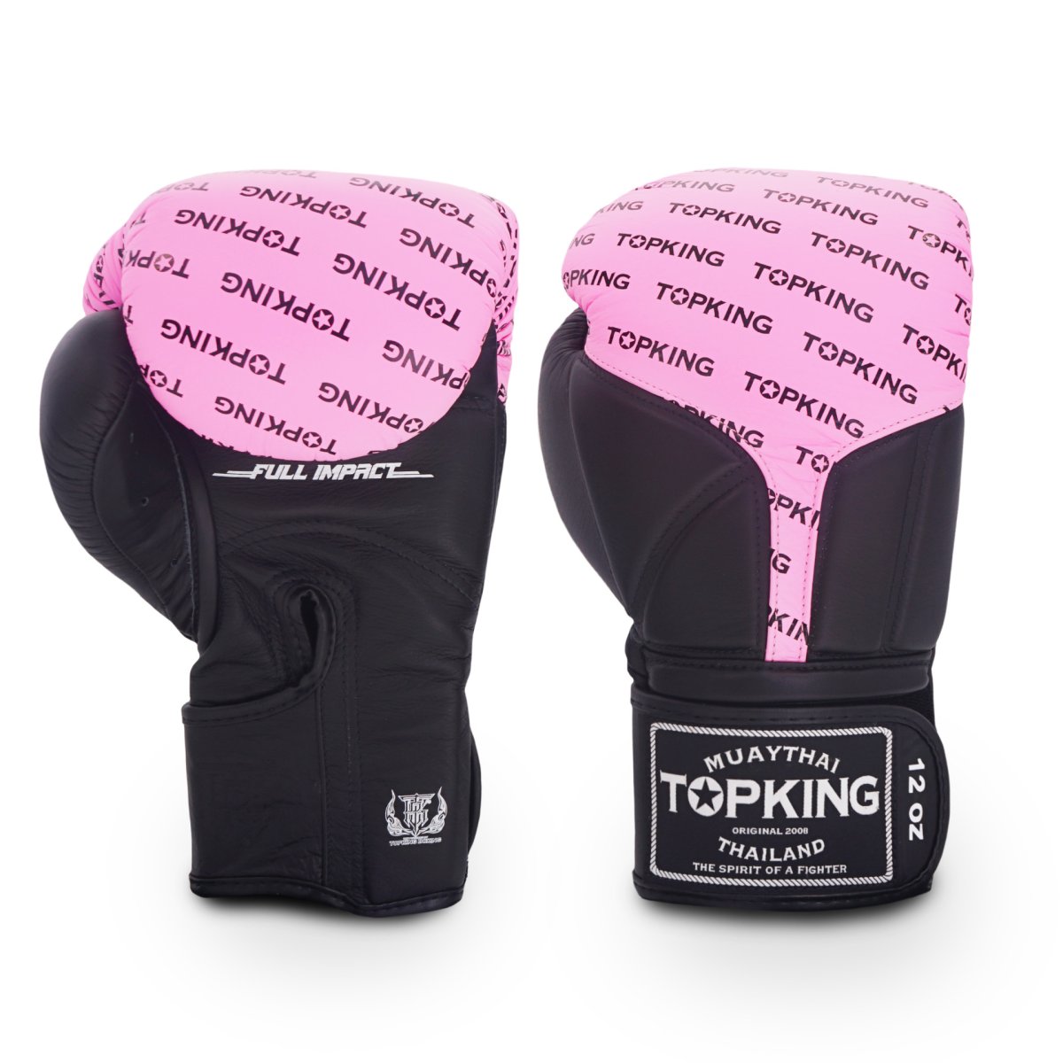 TOPKING GLOVES BLACK PINK FULL IMPACT - topkingboxing