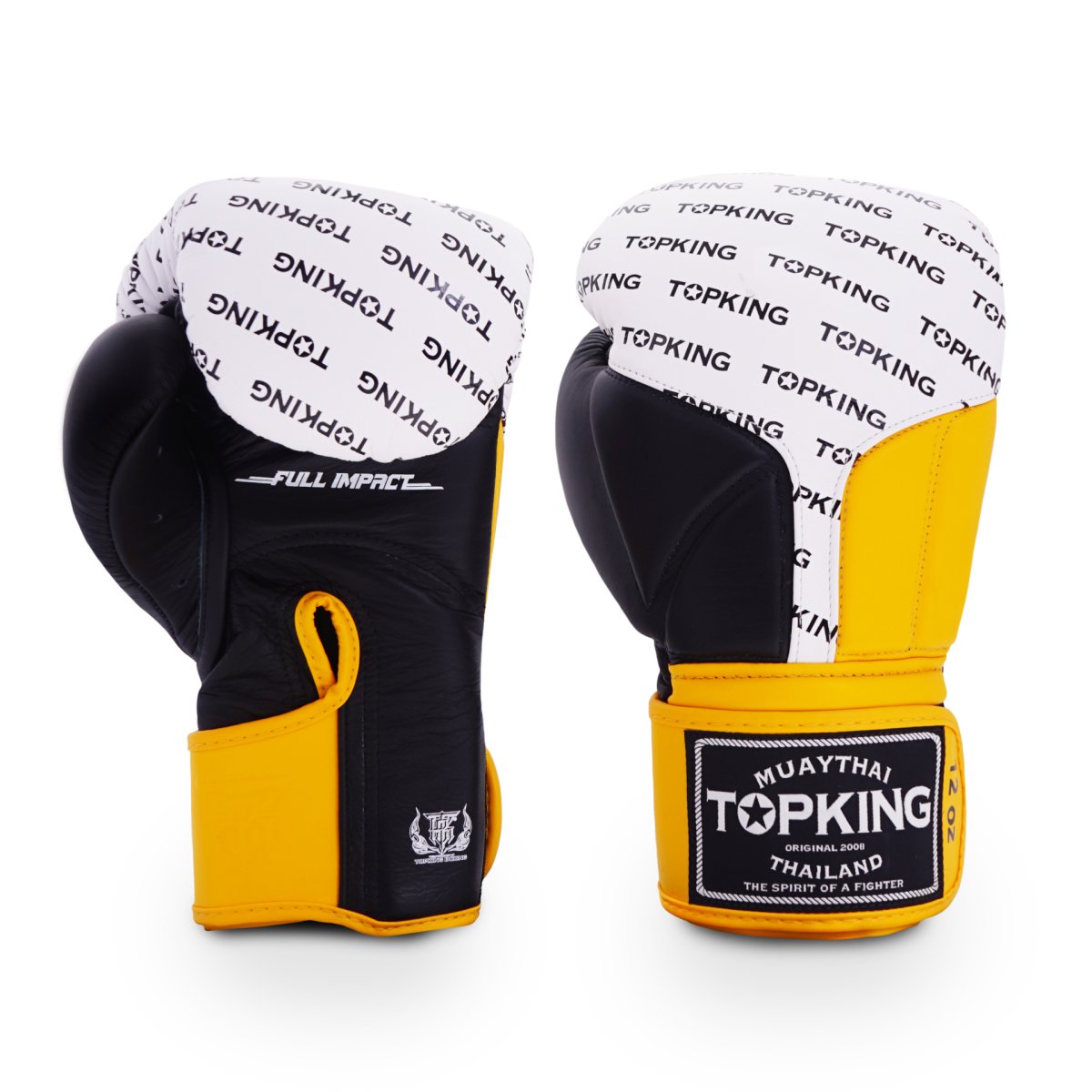 TOPKING GLOVES BLACK WHITE YELLOW FULL IMPACT