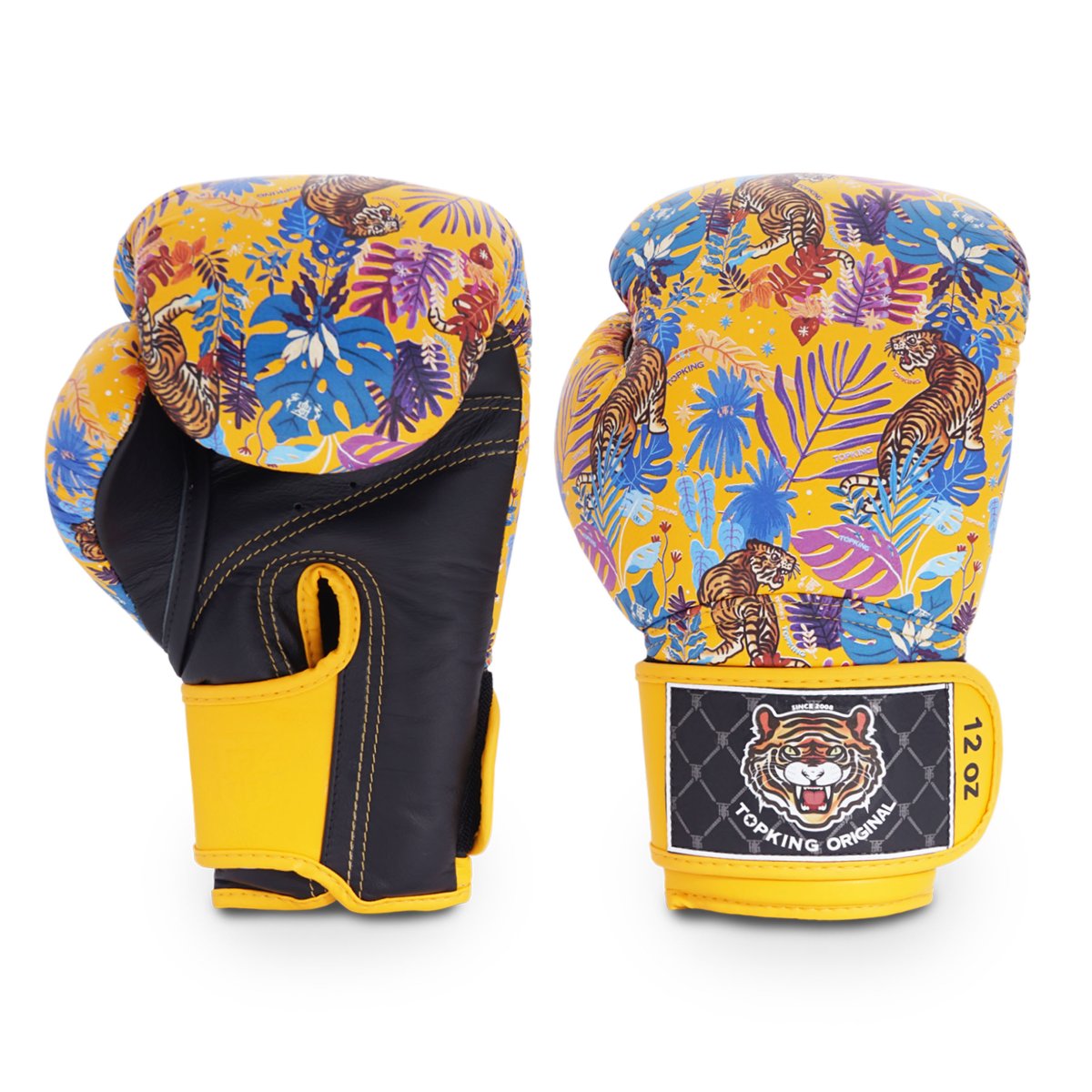 TOPKING GLOVES BLACK YELLOW WILD TIGER KING - topkingboxing