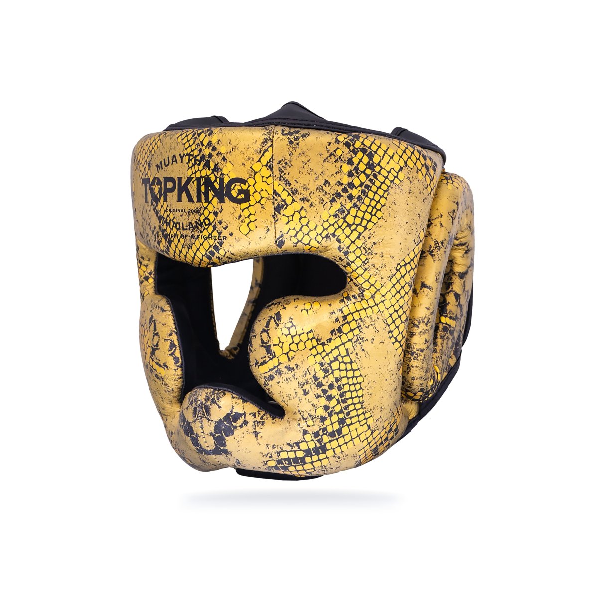 TOPKING HEAD GUARD BLACK GOLD SUPER SNAKE - topkingboxing