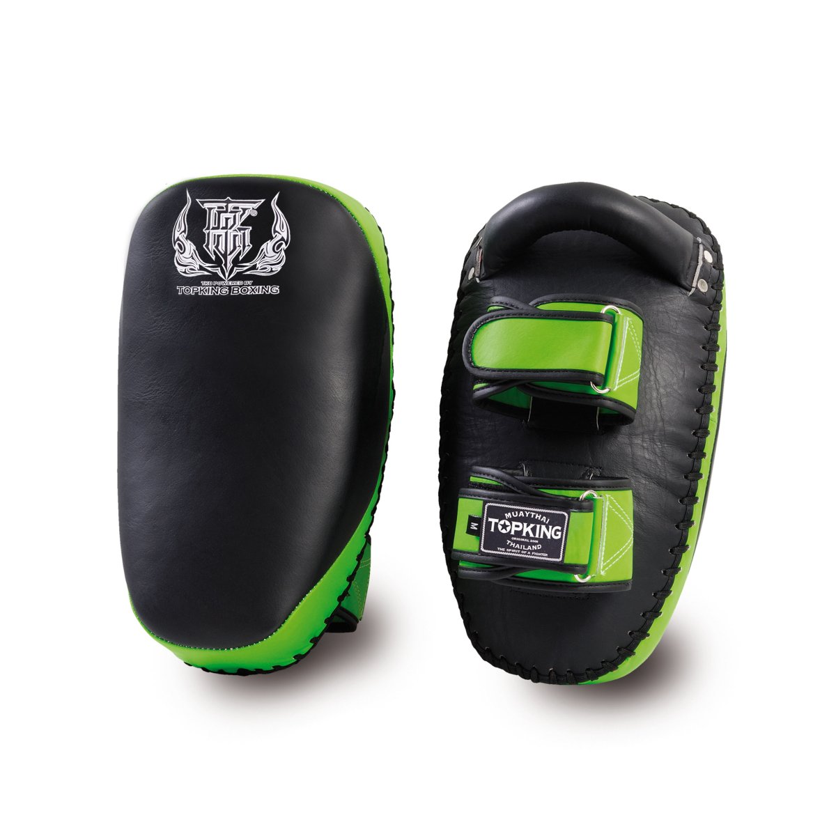 TOPKING KICKING PADS BLACK GREEN “ULTIMATE” (STRAIGHT) VELCRO