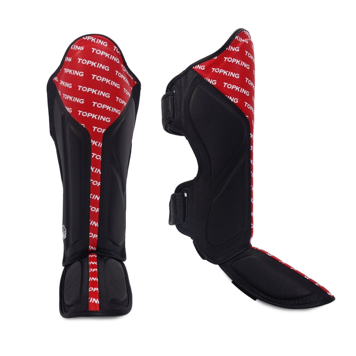 TOPKING SHIN GUARD BLACK RED FULL IMPACT - topkingboxing