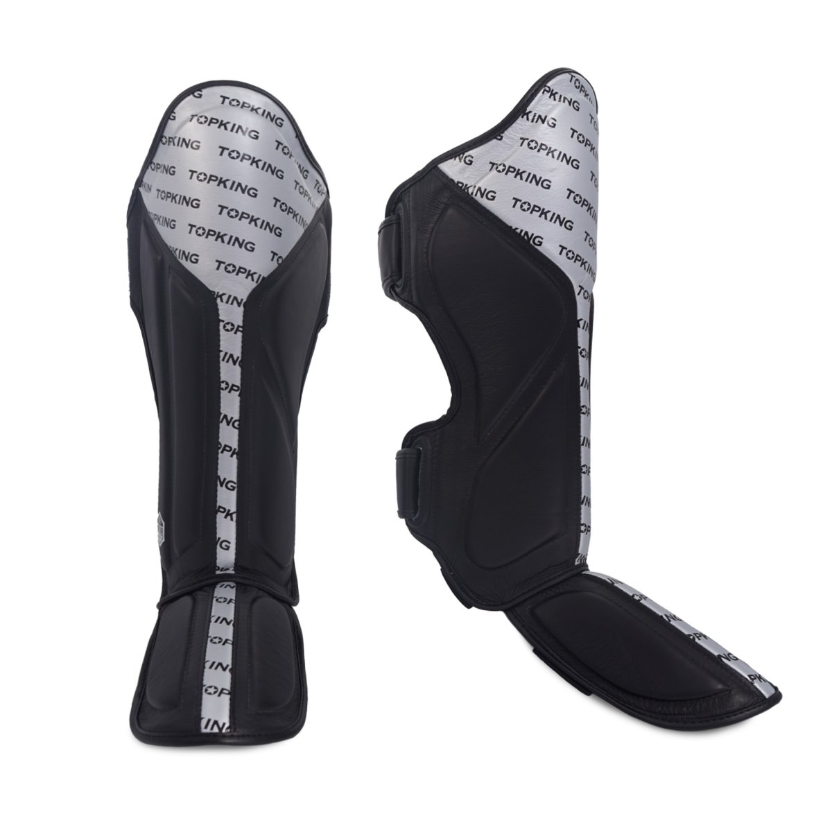 TOPKING SHIN GUARD BLACK SILVER FULL IMPACT