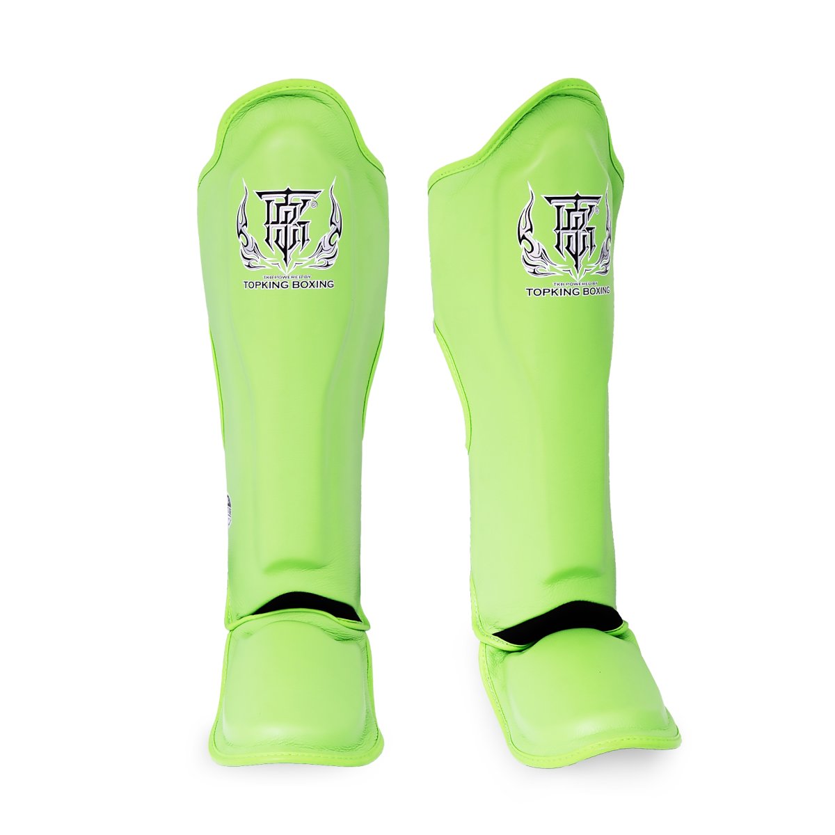 TOPKING SHIN GUARD GREEN “ PRO ” GENUINE LEATHER
