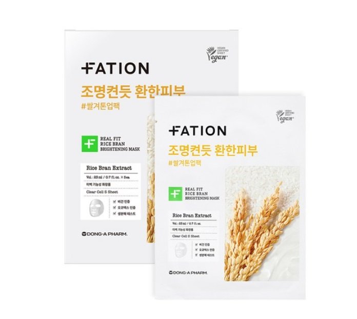 FATION Real Fit Rice Bran Brightening Mask Sheet 10ea - testerkorea