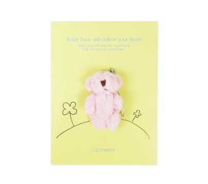 COSYMUSY Good Luck Teddy Bear Keychain Postcard [PINK]