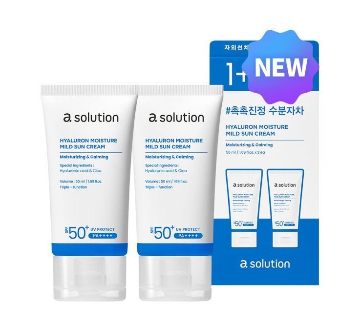 a solution Hyaluron Moisture Mild Sun Cream SPF50+ PA++++ 50ml*2ea ...