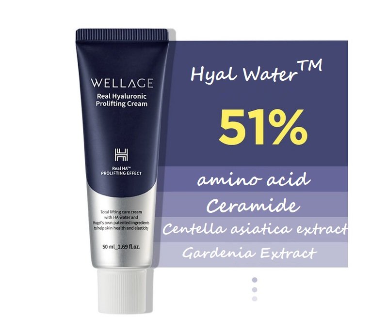 WELLAGE Real Hyaluronic Prolifting Cream 50mL - testerkorea