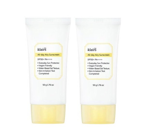 Klairs All-Day Airy Sunscreen SPF50+ PA++++50g*2ea - testerkorea