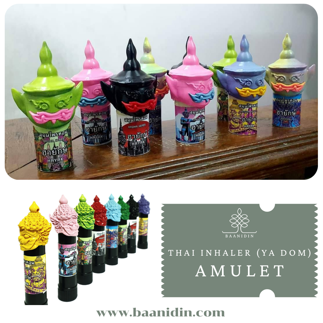 Thai Inhaler (Ya Dom) with Amulet